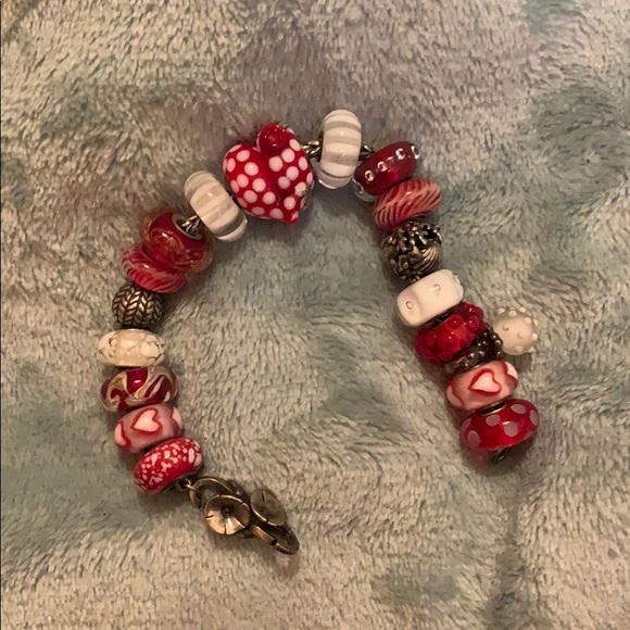 Trollbeads | Jewelry | Troll Beads Bracelet With Beads Red | Poshmark